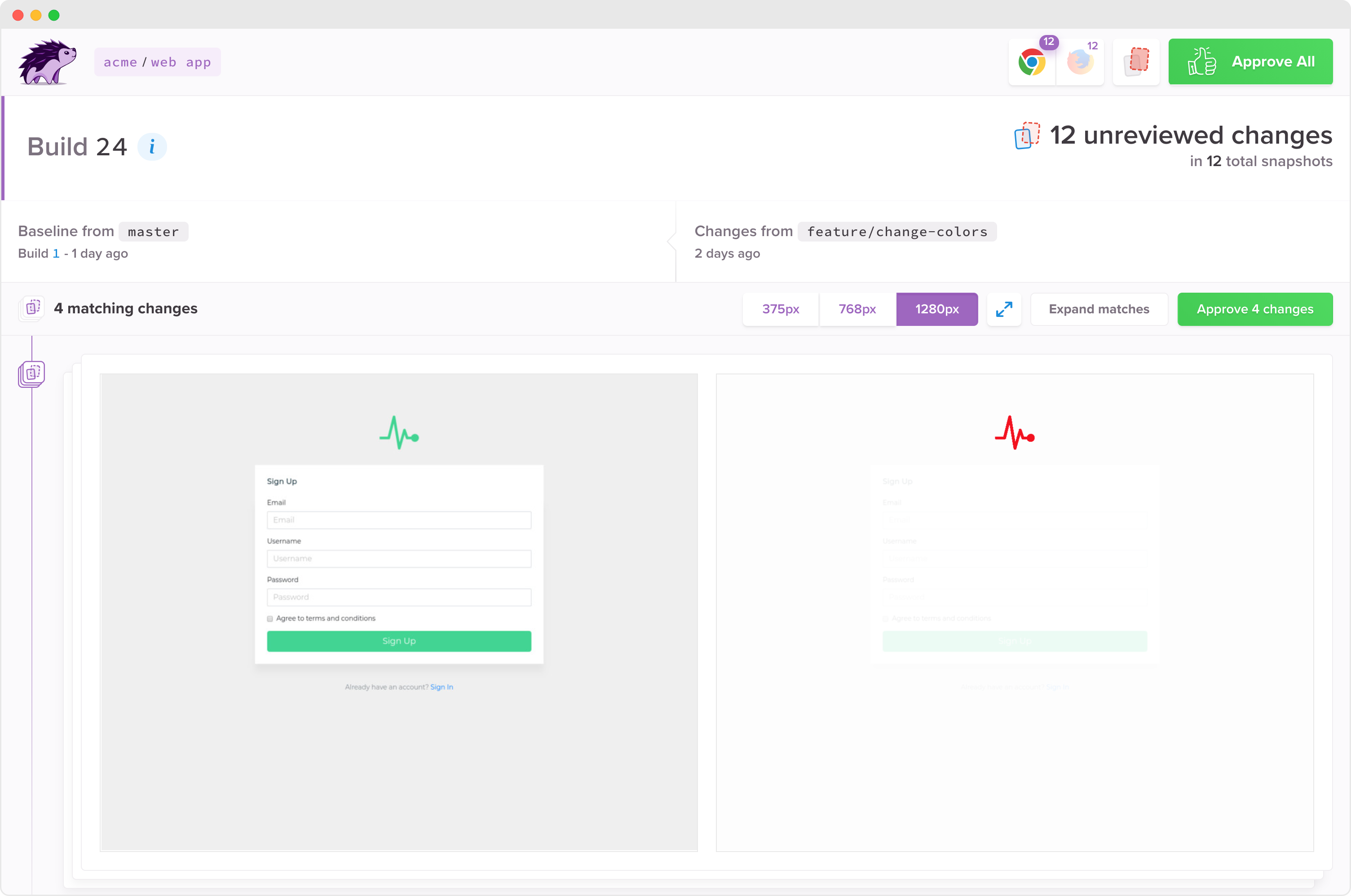 All-in-one visual testing and review platform | Percy